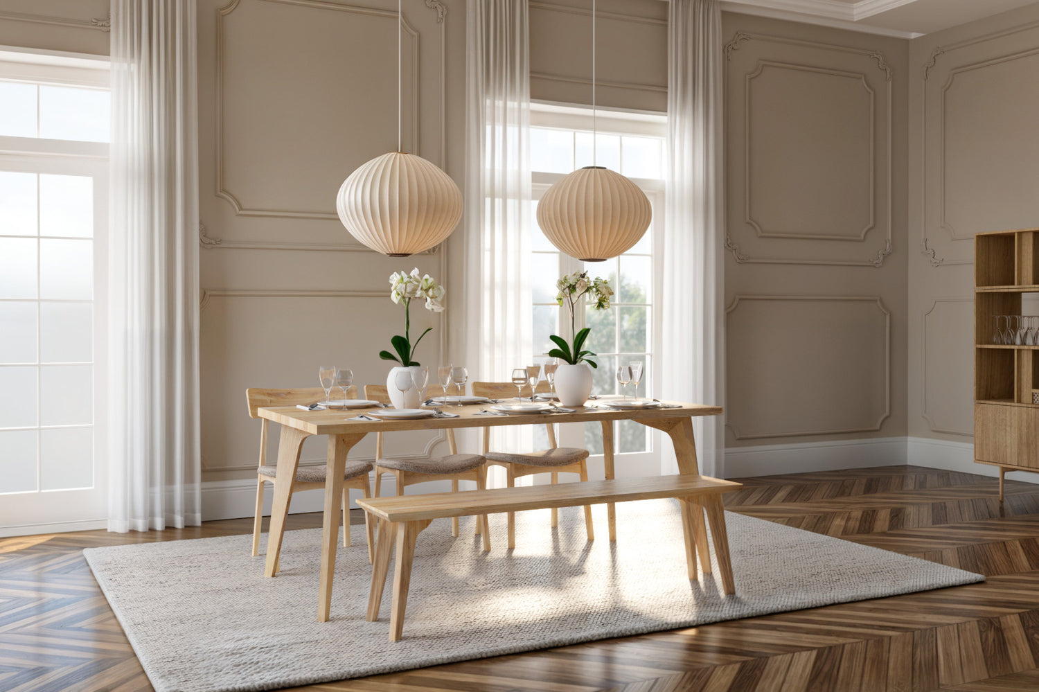 Aurora Solid Oak Extendable Dining Table | S10Home
