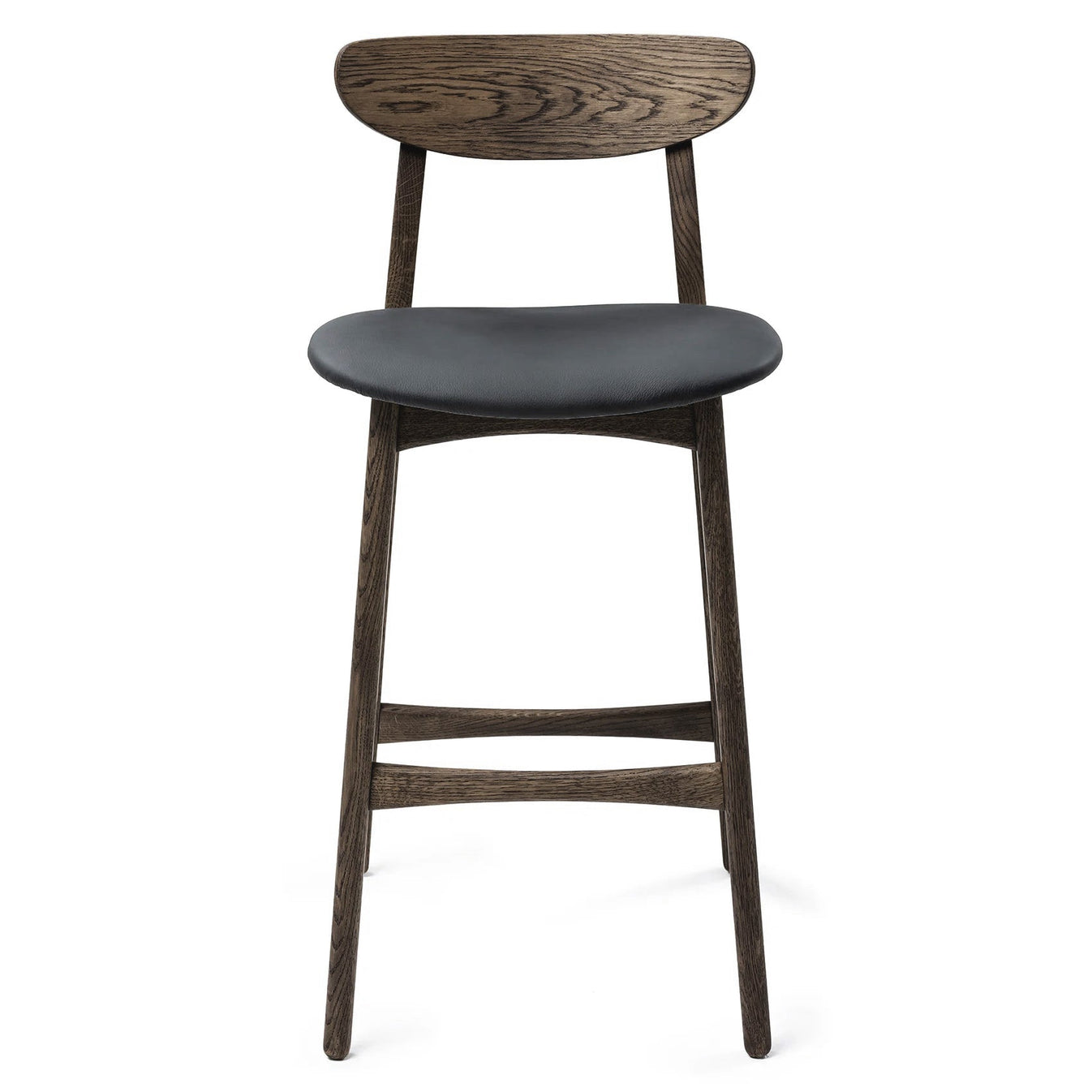 Solid Oak Bar Stool With Italian Leather Seat | S10Home