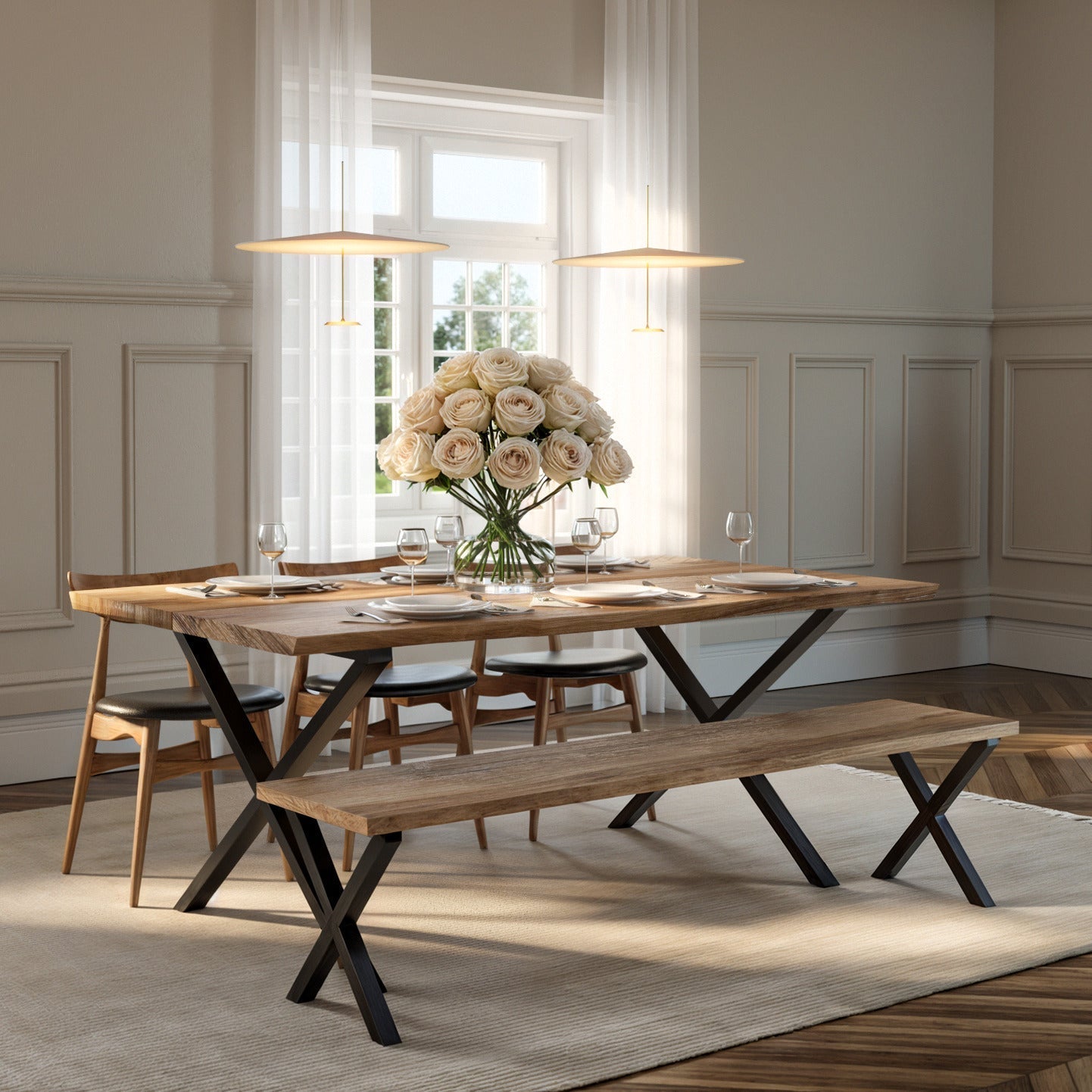 Eva Walnut Extendable Dining Table | S10Home