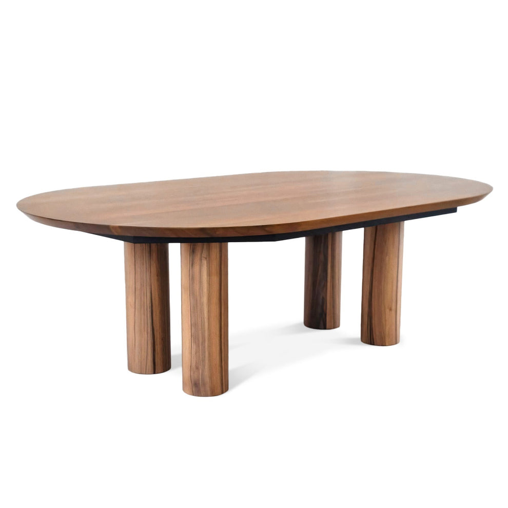 Ella Walnut Handcrafted Round Dining Table Extendable | S10Home