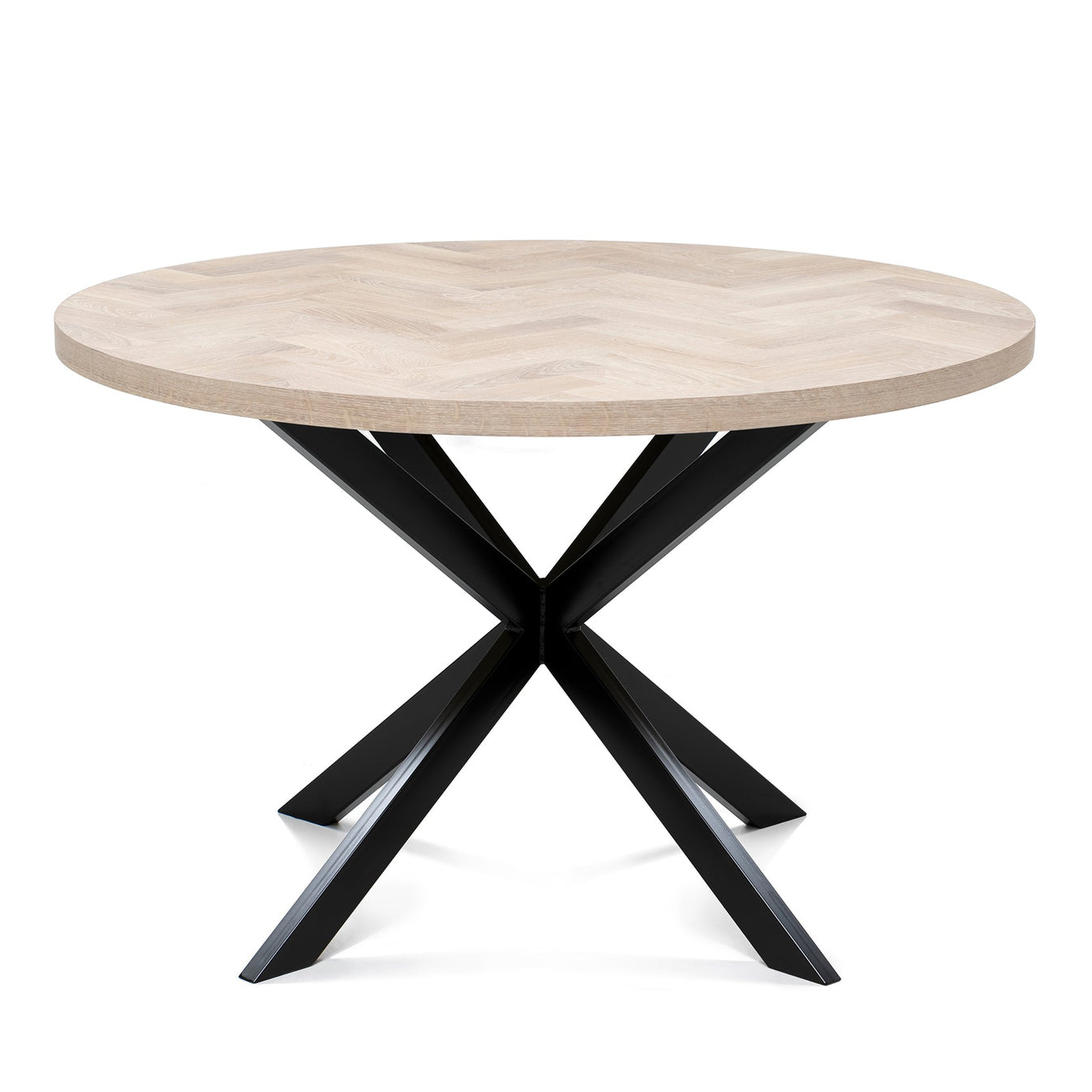 Round Herringbone Dining Table, 4-10 Seater | S10Home