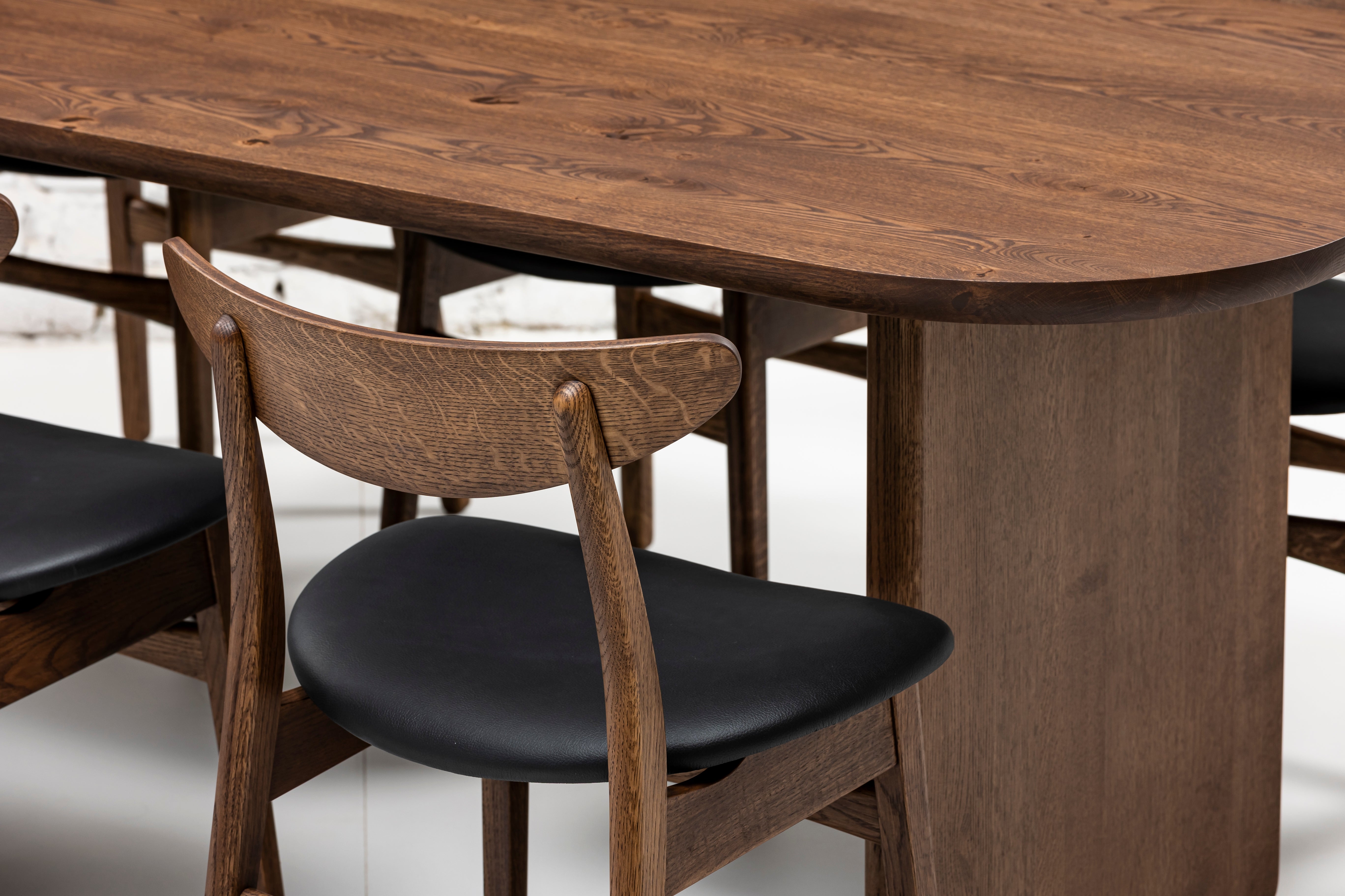 Dark Solid Oak Table Extendable | S10Home